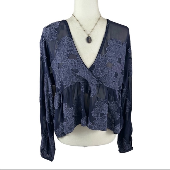 Aritzia | Tops | Aritzia Augustine Navy Blouse | Poshmark